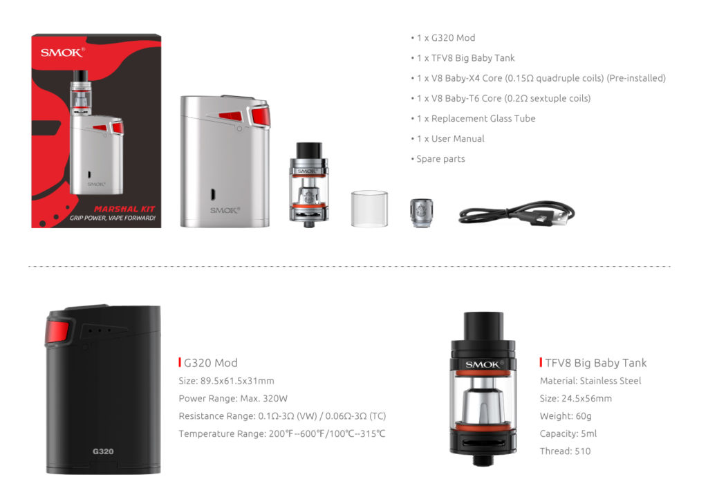 SMOK Marshal G320 Kit | SMOKtech Starter Kit | The Best Vape